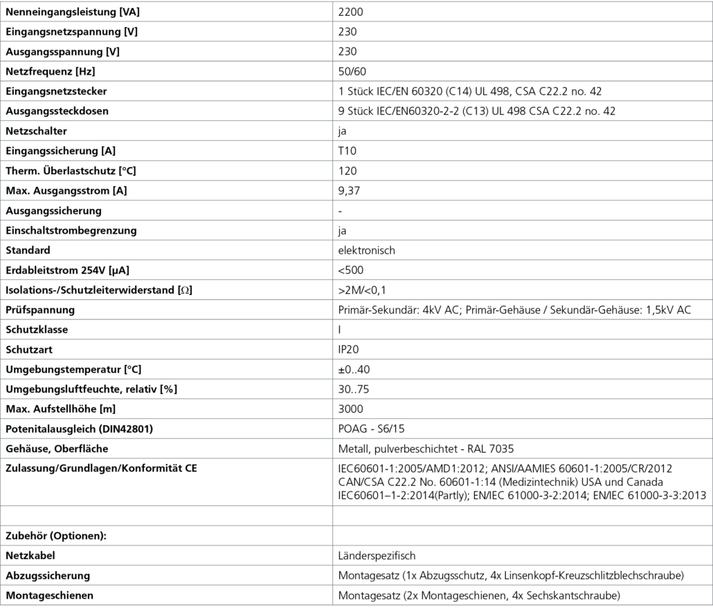 REOMED I 2200 医疗系统必须满足标准中规定的漏电电流要求，而且确保使用安全。 - REO